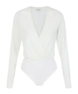 Elisabetta Franchi Ribbed Knit Bodysuit - Ivory