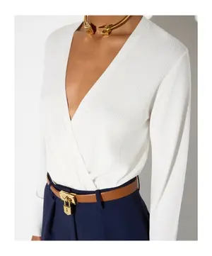 Elisabetta Franchi Ribbed Knit Bodysuit