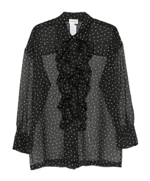 P.a.r.o.s.h Star-print Ruffled Shirt - Black Fantasy