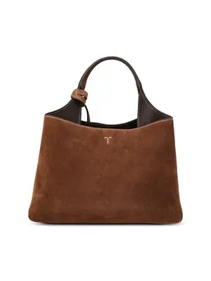TOD'S T Timeless Suede Tote Bag