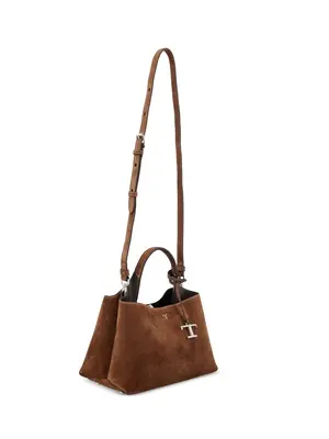 TOD'S T Timeless Suede Tote Bag