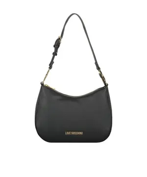 Moschino Curved Zip Shoulder Bag - Black