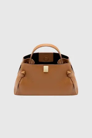 Yuzefi Gyoza Bag In Hazel Pebble Grained Leather - Brown