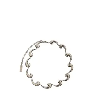 Etro Curved-link Necklace With Paisley Motif