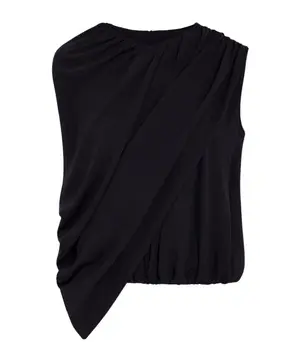 BALENCIAGA Balenciaga Asymmetric Draped Sleeveless Blouse