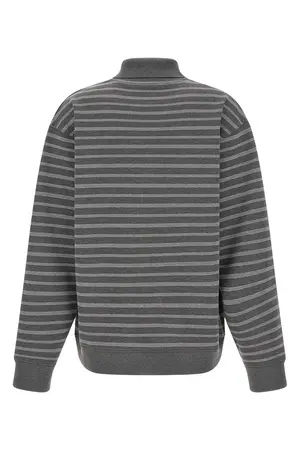 Miu Miu Striped Polo-collar Sweatshirt - Black