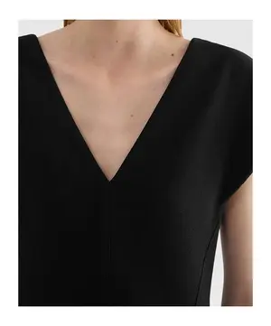 JIL SANDER Wool Sablé V-neck Dress