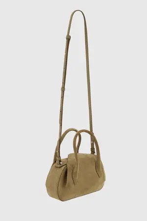 Yuzefi Mini Oyster Duffle Suede Handbag