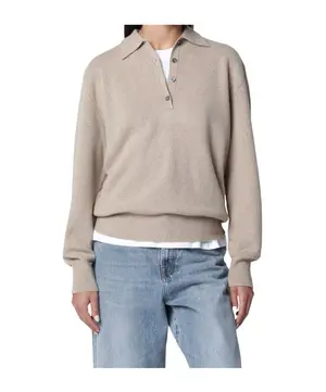 RÓHE Long-sleeved Polo Shirt - Light Brown