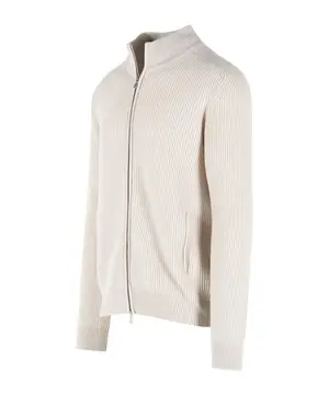 GRAN SASSO Stand-collar Zip-up Cardigan