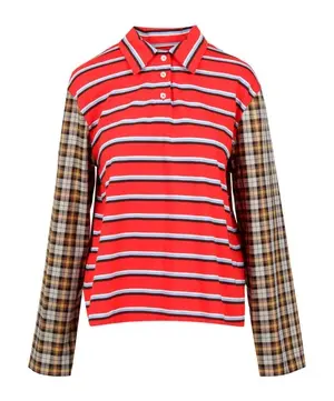 MSGM Striped Polo Shirt - Red