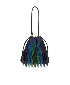 Etro Small Suede Kalispera Bag With Multicoloured Beads