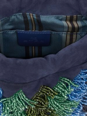 Etro Small Suede Kalispera Bag With Multicoloured Beads