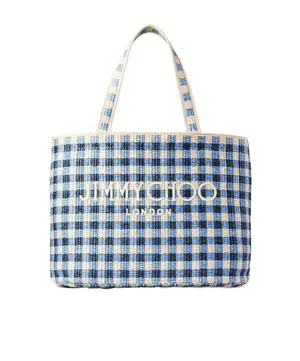 JIMMY CHOO Logo Embroidered Beach Tote Bag - Natural