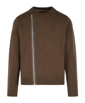 Sacai Wool Knit Blouson - Brown