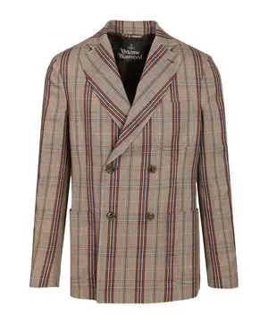 VIVIENNE WESTWOOD Db Cruise Checked Blazer - Beige