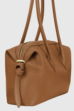 Yuzefi Brioche Duffle Hazel Pebble Grained Leather