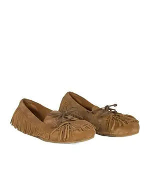 VIC MATIE Fringed Loafer Flat Shoes