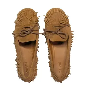 VIC MATIE Fringed Loafer Flat Shoes