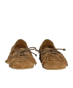 VIC MATIE Fringed Loafer Flat Shoes