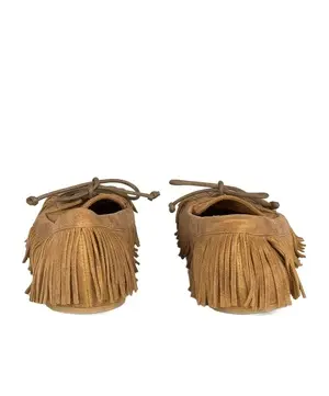 VIC MATIE Fringed Loafer Flat Shoes