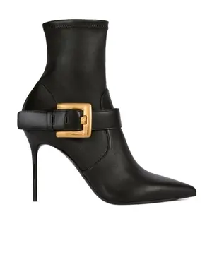 Balmain Anthem Stretch Leather Ankle Boots - Black