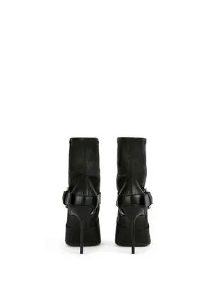 Balmain Anthem Stretch Leather Ankle Boots