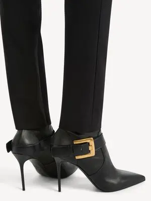 Balmain Anthem Stretch Leather Ankle Boots