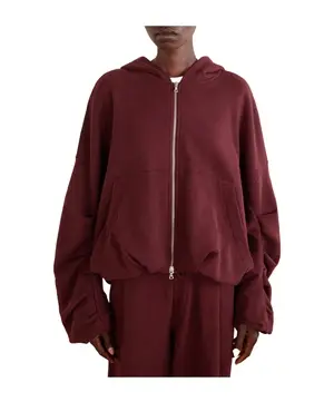 Dries Van Noten Cropped Hooded Jacket - Wine Red