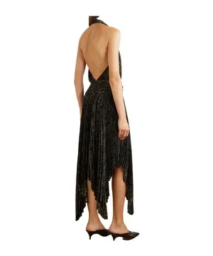 Proenza Schouler Dark Floral Halter Midi Dress - Black