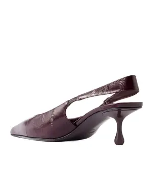 JIMMY CHOO Shiny Croc Effect Slingback Pumps - Black