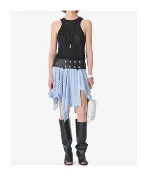 IRO PARIS Asymmetric Striped Mini Skirt - Blue