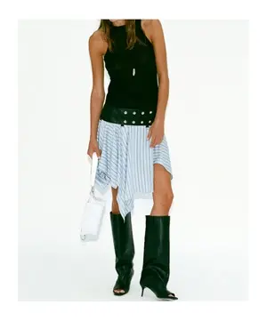 IRO PARIS Asymmetric Striped Mini Skirt