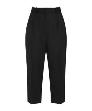 Elisabetta Franchi Trousers In Gabardine Fabric - Black