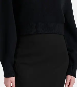 Khaite Masie Cropped Wool And Cashmere Sweater
