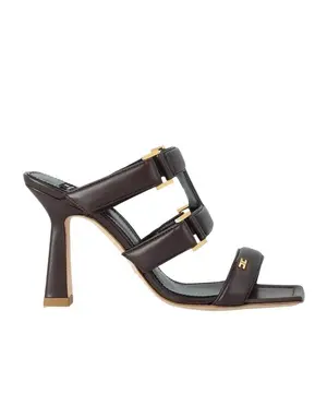 Elisabetta Franchi Square-toe High-heeled Sandals - Brown