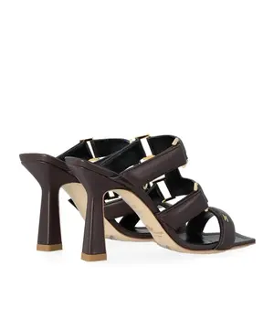 Elisabetta Franchi Square-toe High-heeled Sandals With Buckle Detailing