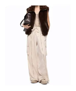 Pinko Palazzo Trousers With Zip And Cargo Pockets