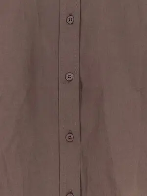 Closed Balloon Sleeve Shirt - Brown