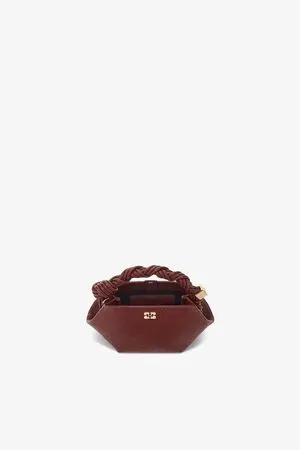 GANNI Mini Bou Bag In Red Ostrich