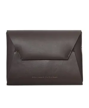 Brunello Cucinelli Envelope-style Leather Clutch Bag - Brown