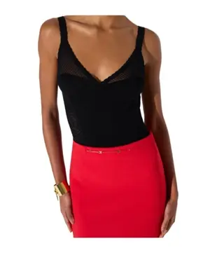 Elisabetta Franchi Bodysuit In Knit And Lace