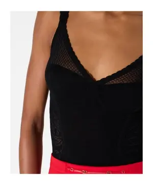 Elisabetta Franchi Bodysuit In Knit And Lace