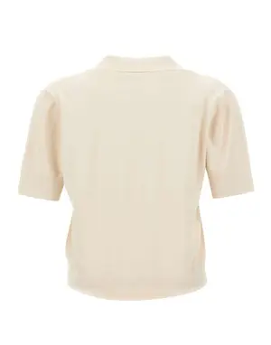 KAOS Embellished Collar Knitted Polo Top