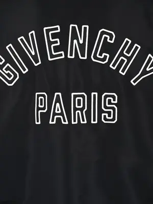 Givenchy Logo Embroidered Bomber Jacket - Navy/white