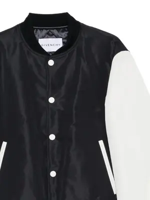 Givenchy Logo Embroidered Bomber Jacket - Navy/white