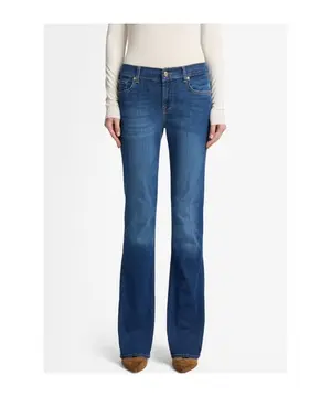 7 For All Mankind Faded-effect Embroidered Jeans