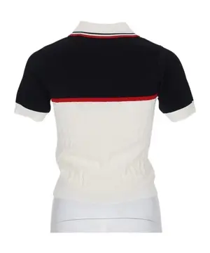 Casablanca Textured Knit Zip Polo Top