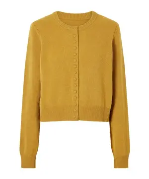 Tove Wool And Cashmere Blend Cardigan - Yellow