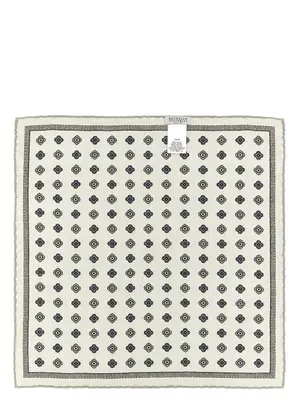 Brunello Cucinelli Medaglione Geometric-pattern Pocket Square - Nude